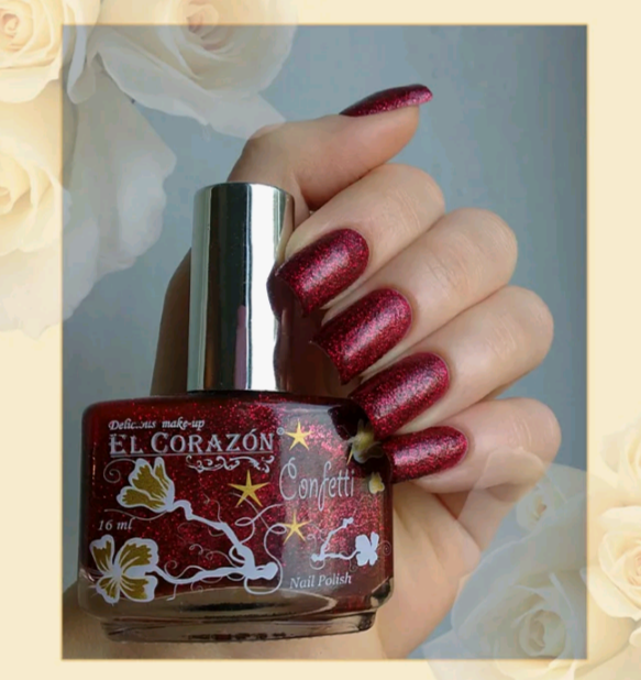 Лечебный Лак для ногтей EL CORAZON Эль Коразон сочный красный 16 мл