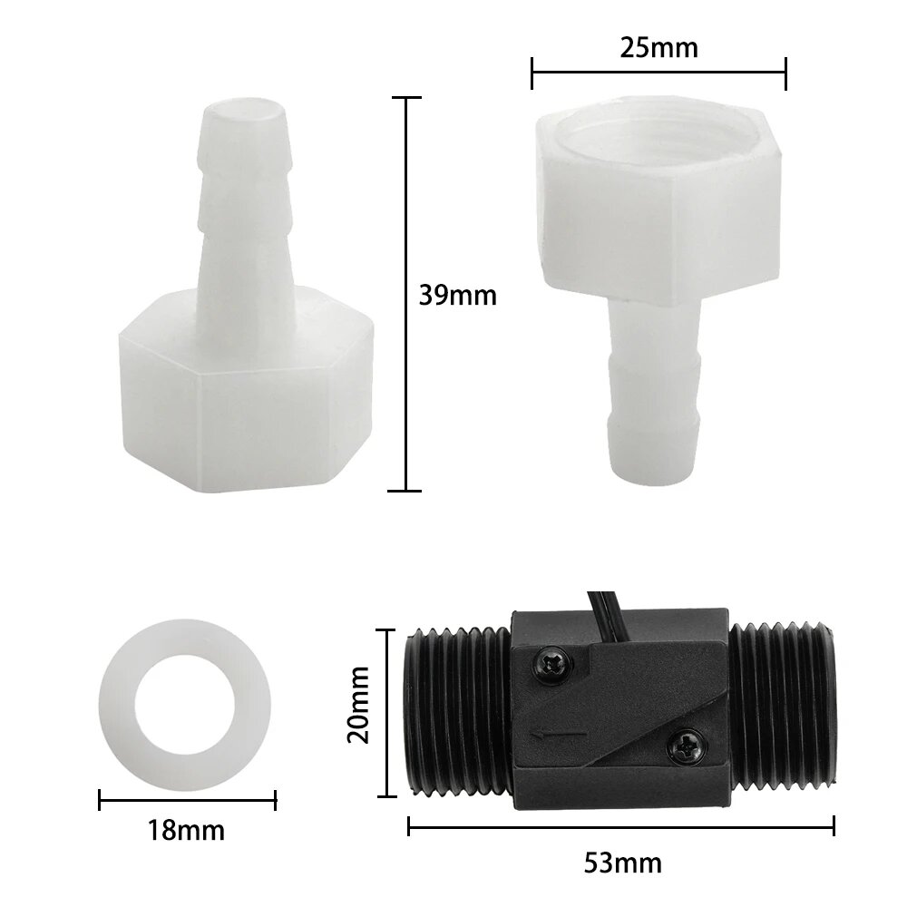 Датчик расхода воды Aideepen 220В 6/8/10мм Caliber 8mm