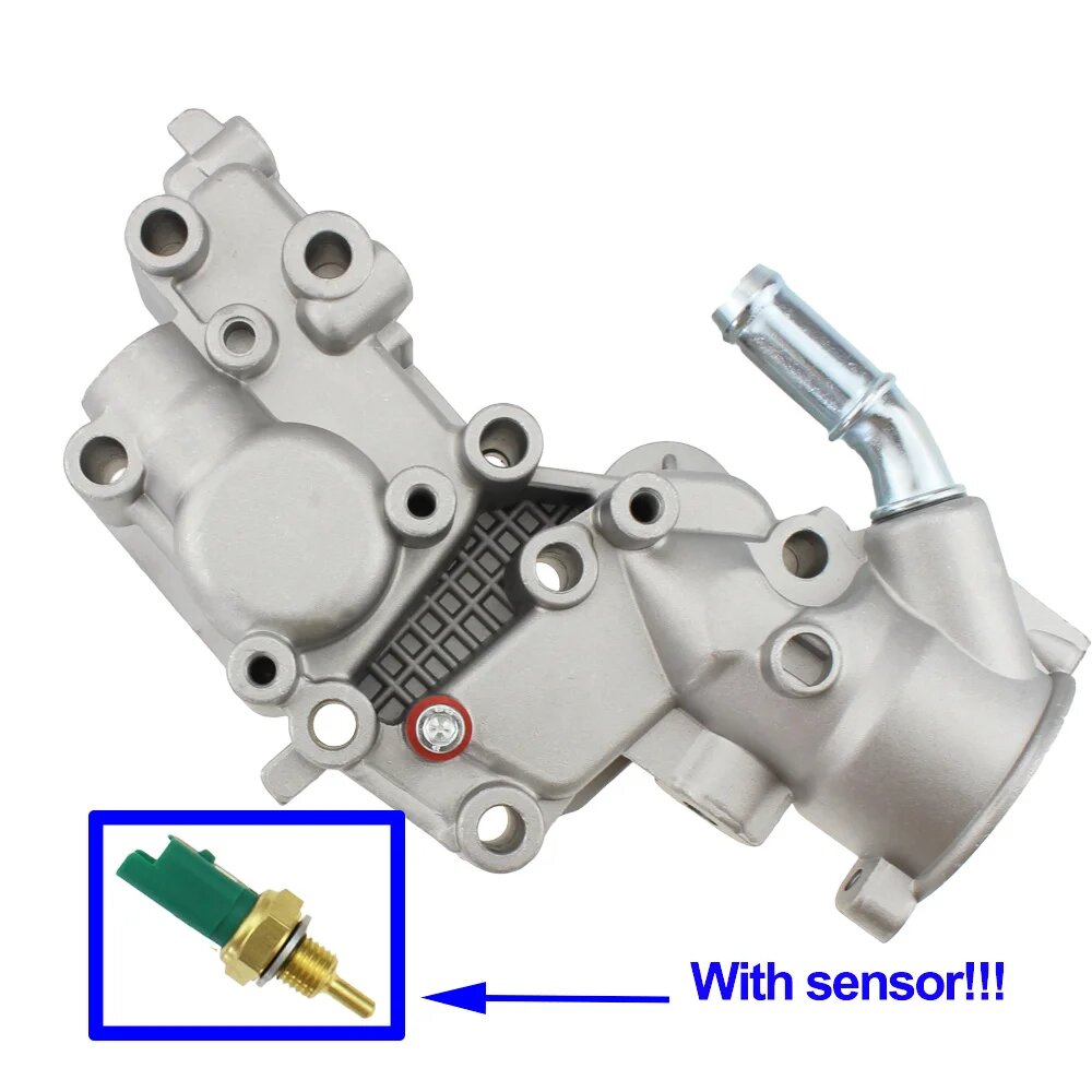 Корпус термостата, выпускное отверстие охлаждающей жидкости, фланец с водяной горловиной, подходит для Citroen BX C15 C3 Peugeot 1007 205 206 207 1336. Y8 9654775080 1336Y8 with 1 sensor