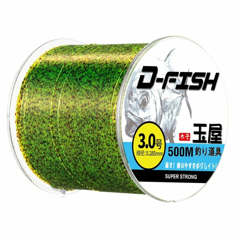 Невидимая 3D пятнистая рыболовная леска из нейлона 500м 0.6--0.12mm, 500m