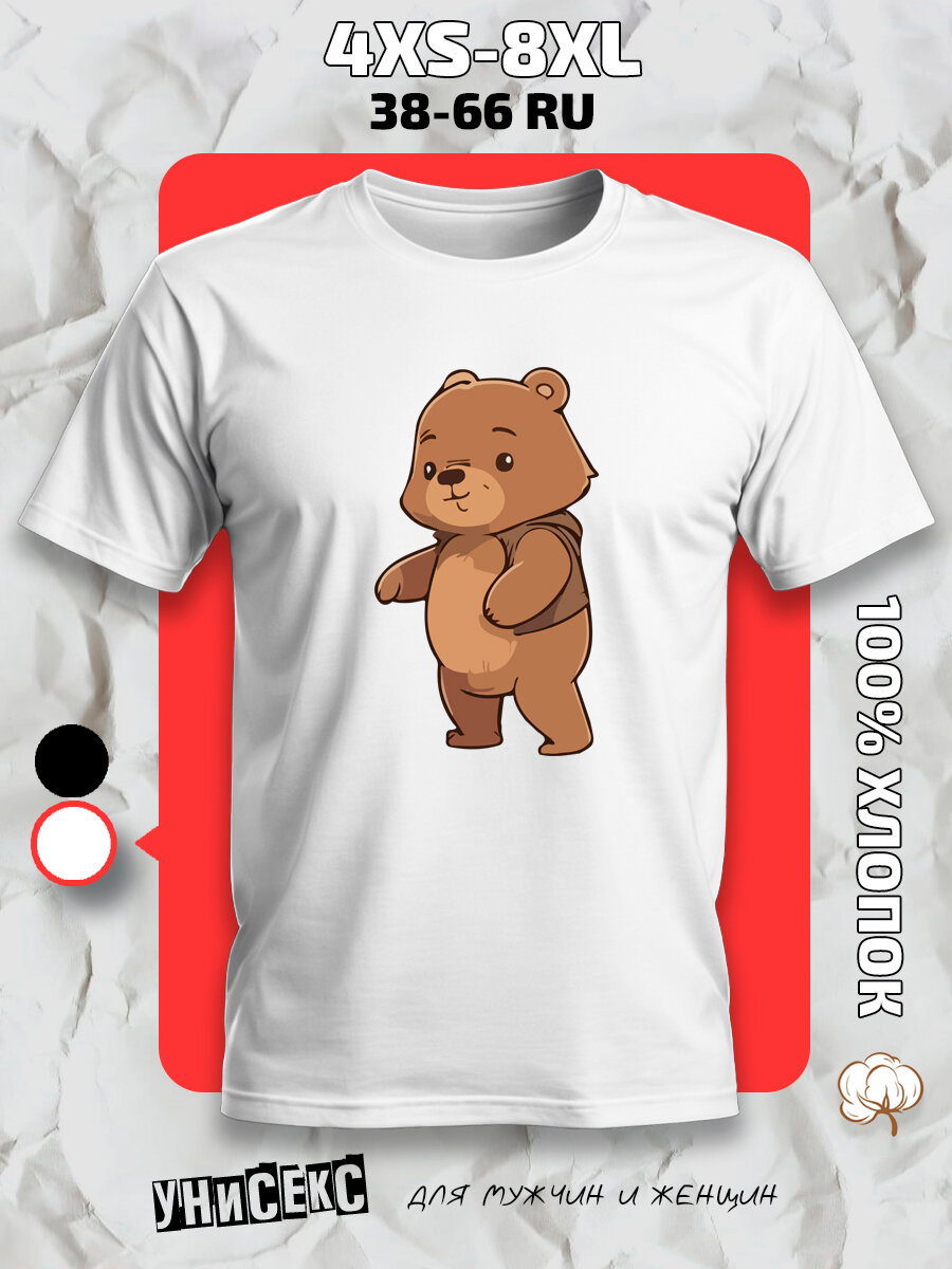 Футболка с принтом медведем