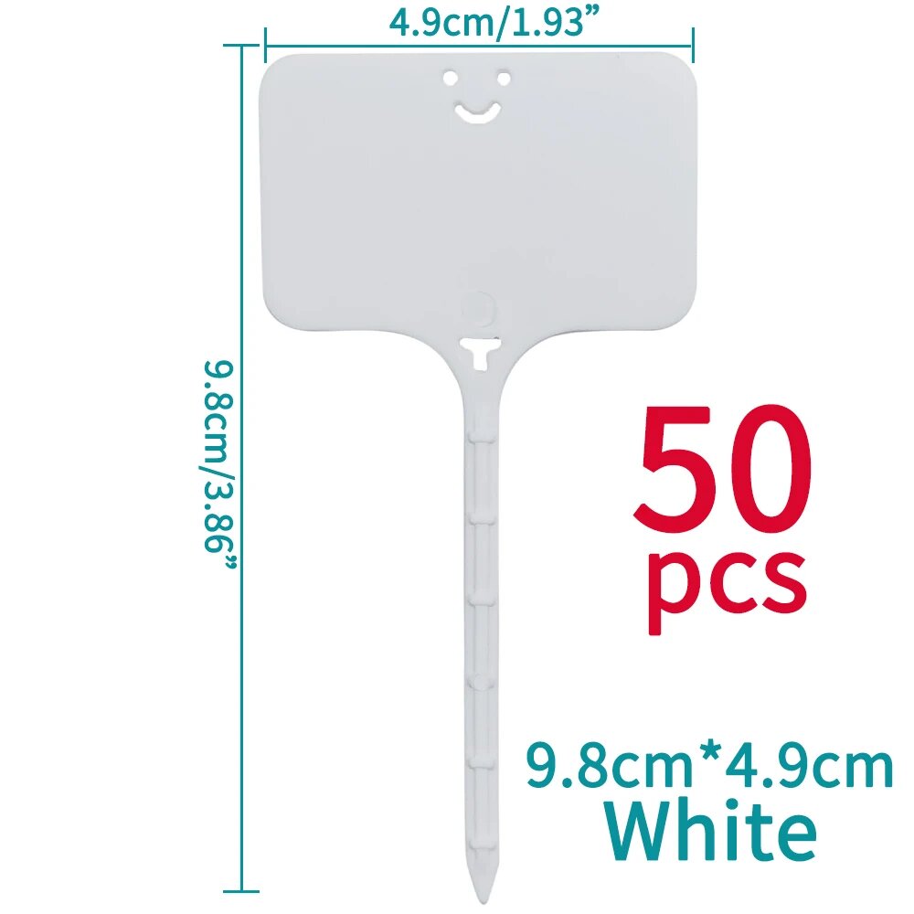 Маркеры для растений 50 шт. Белый, White-50pcs-B