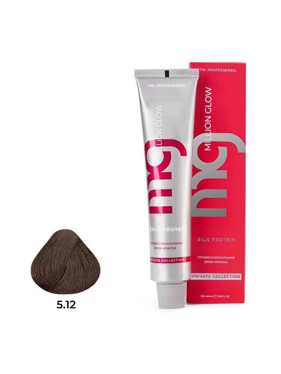 Крем-краска для волос Million glow Private collection Silk protein 5.12
