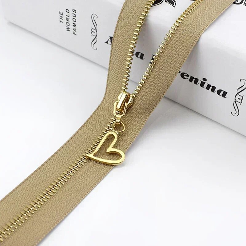 4 шт. Металлические молнии Meetee 15-70 см ZA035-KhakiGold, Close-End-15cm