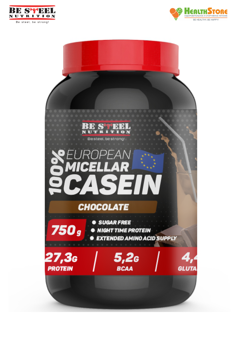 Казеиновый протеин, казеин Be Steel Nutrition 100% European Micellar Casein 750г (шоколад)
