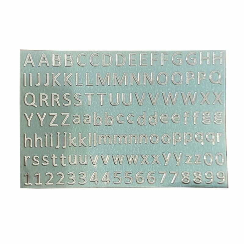 (1 лист) DIY Crystal Drip Alphabet Stickers - Silver-B