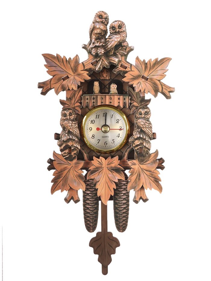 Часы настенные с кукушкой «Совы», плавный ход, 23.1×11.8×8.5 см 10749706