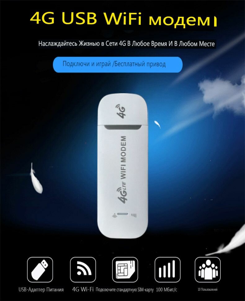 Беспроводная интернет-карта 4G LTE plug-in SIM-карта компактный и портативный 4G модем 150 м с Wi-FI US Ключ B