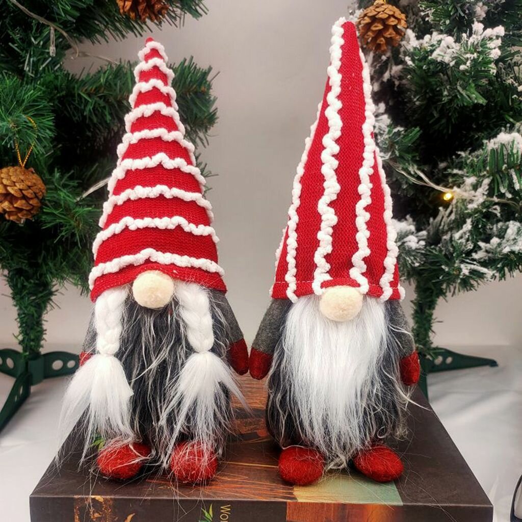 Набор из 2 предметов, кукла Санта Клаус без лица - мальчик + девочка