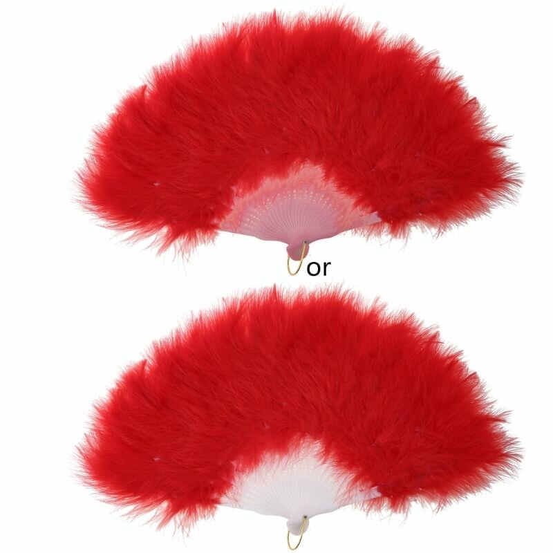 Веер из перьев-красный-B 25 штук