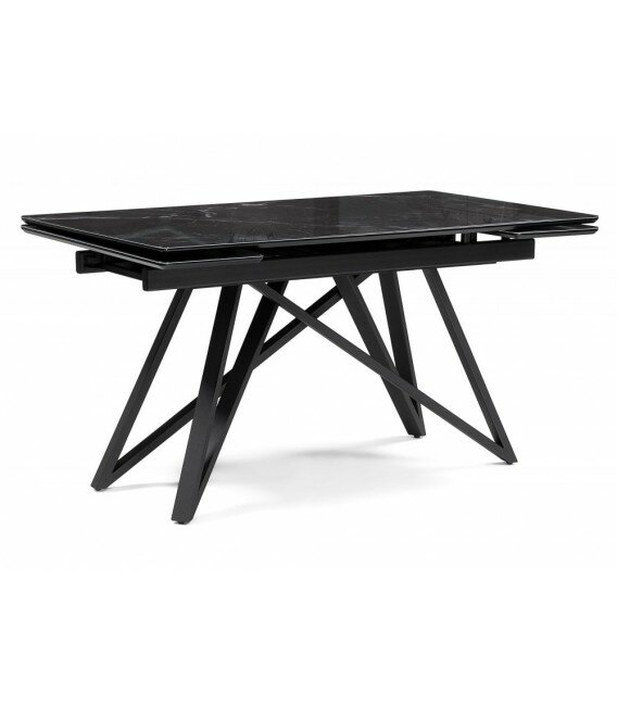 Стол стеклянный Spec 140(200)х80 черный мрамор / черный 9612173