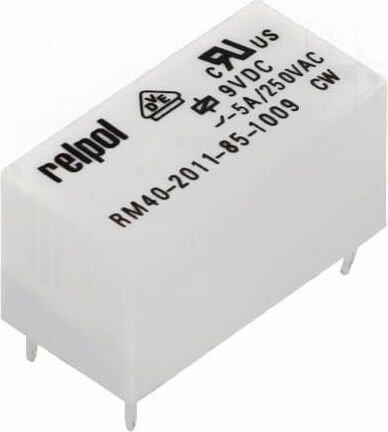 Реле RELPOL RM40-2011-85-1009 Реле электромагнитное SPDT Uобмотки 9ВDC 5A/250ВAC 5A/30ВDC 1шт