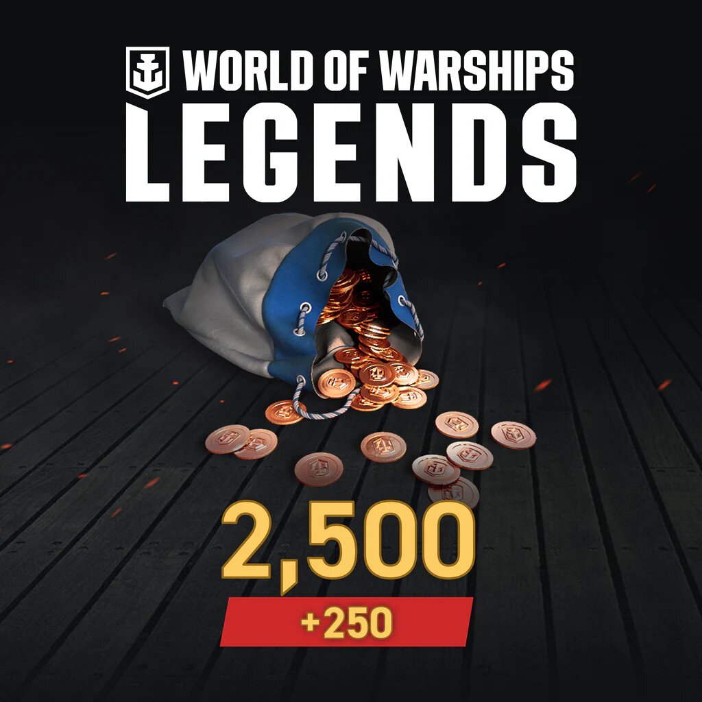 Виртуальная валюта World of Warships: Legends - PS5® 2750 дублонов, для PlayStation, Турция