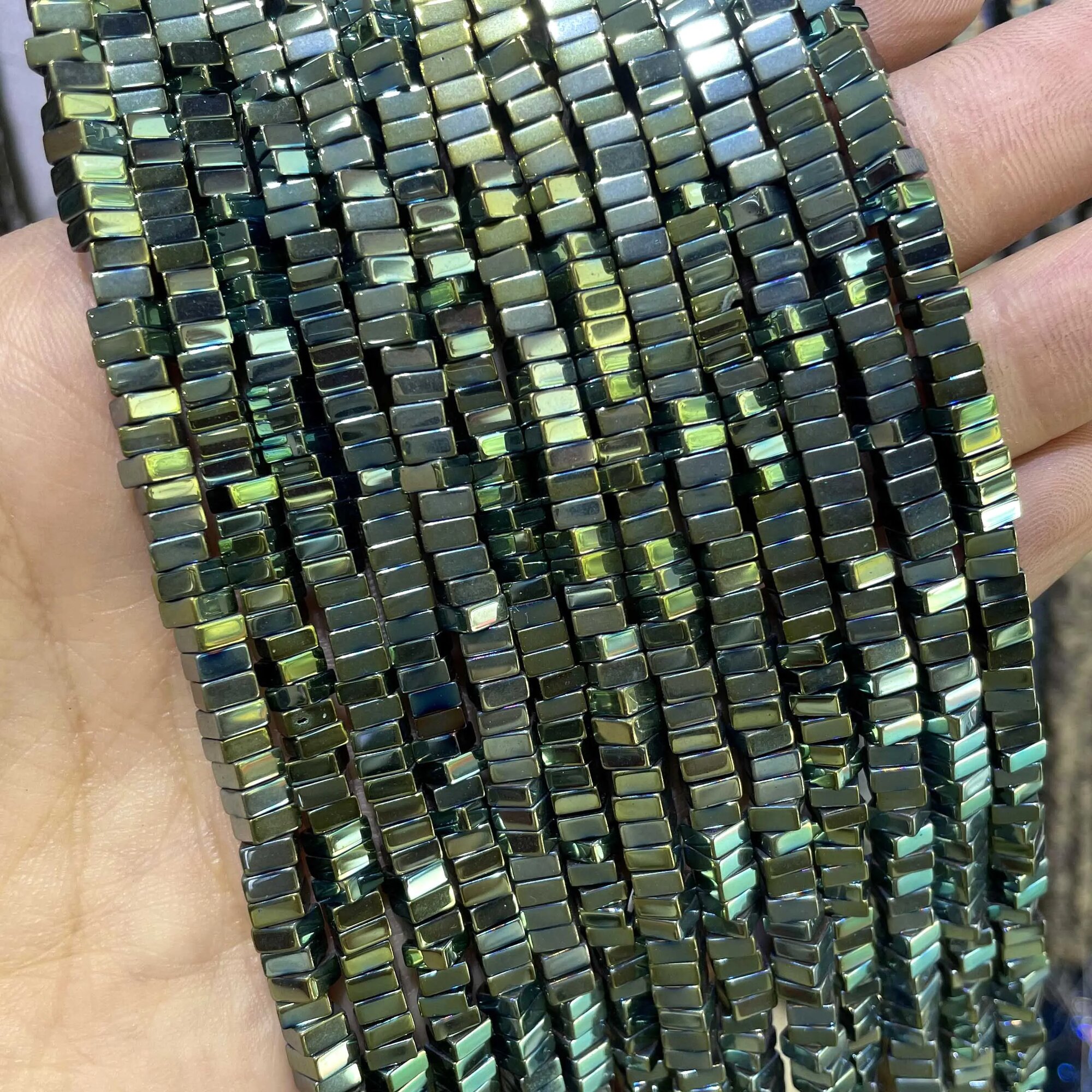 Бусины из гематита SYSRXLR 1/2/3/4/6 мм 1X6mm 350pcs, Green