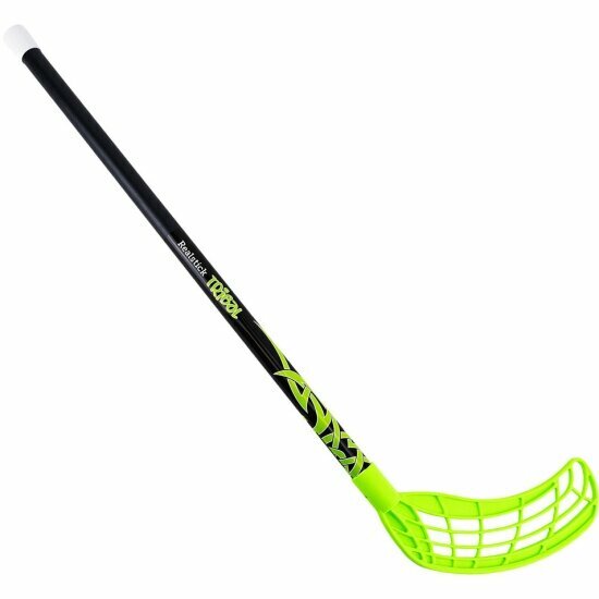 Клюшка для флорбола Realstick Tribal Jr, MR-KF-TR85-GR, 85см, прямой крюк, пластик, черн-зелен