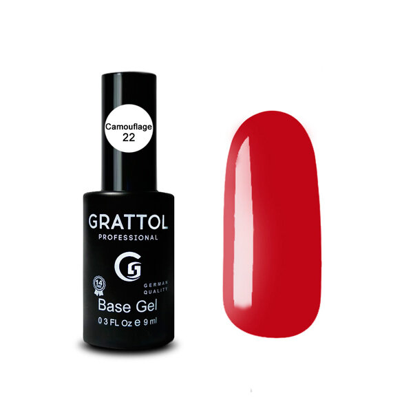 Grattol Rubber Base Camouflage 22 - База для ногтей камуфлирующая, 9 мл