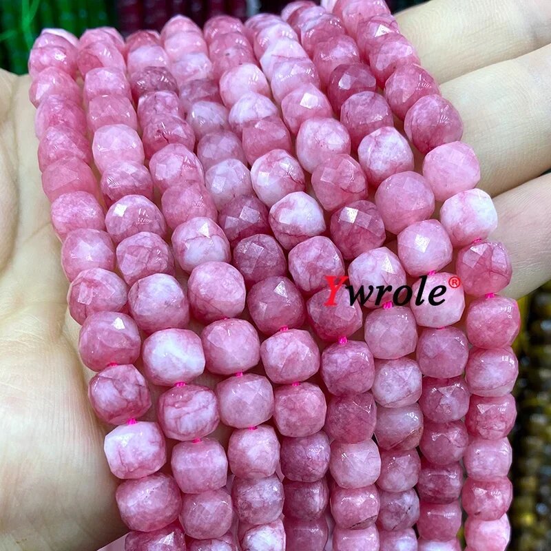 Лавандовые халцедоновые бусины YWROLE 7-8 мм Розовый, 7-8mm 22-23pcs, Rhodochrosite colors