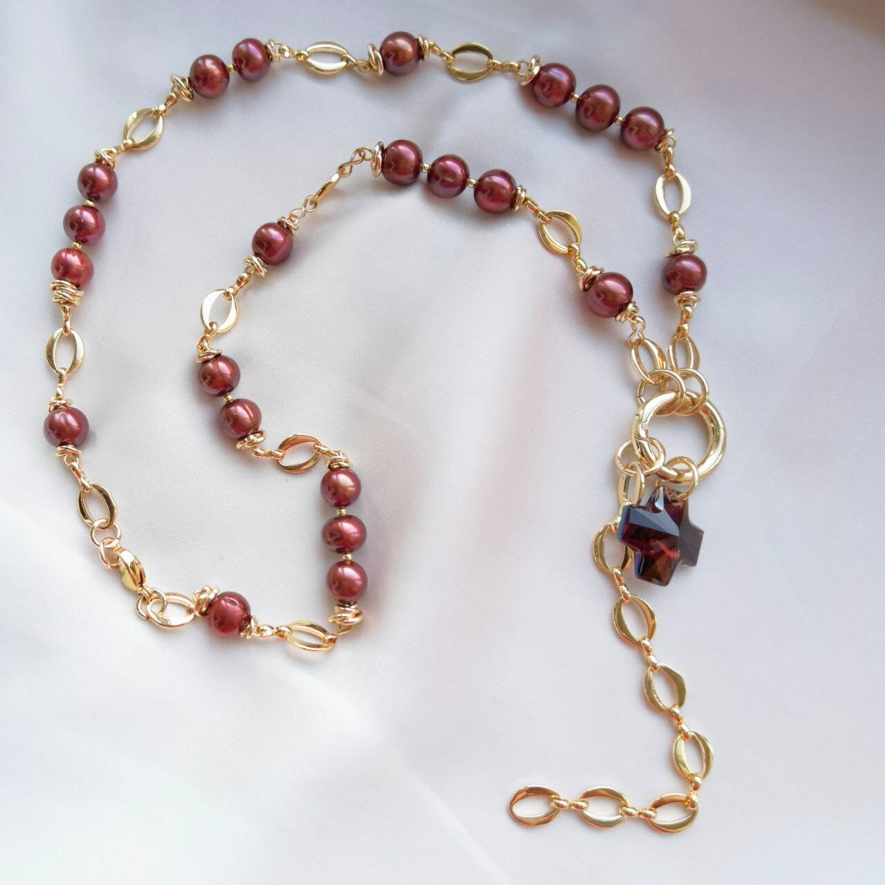 Серьги с подвесками, жемчуг культивированный, кристаллы Swarovski