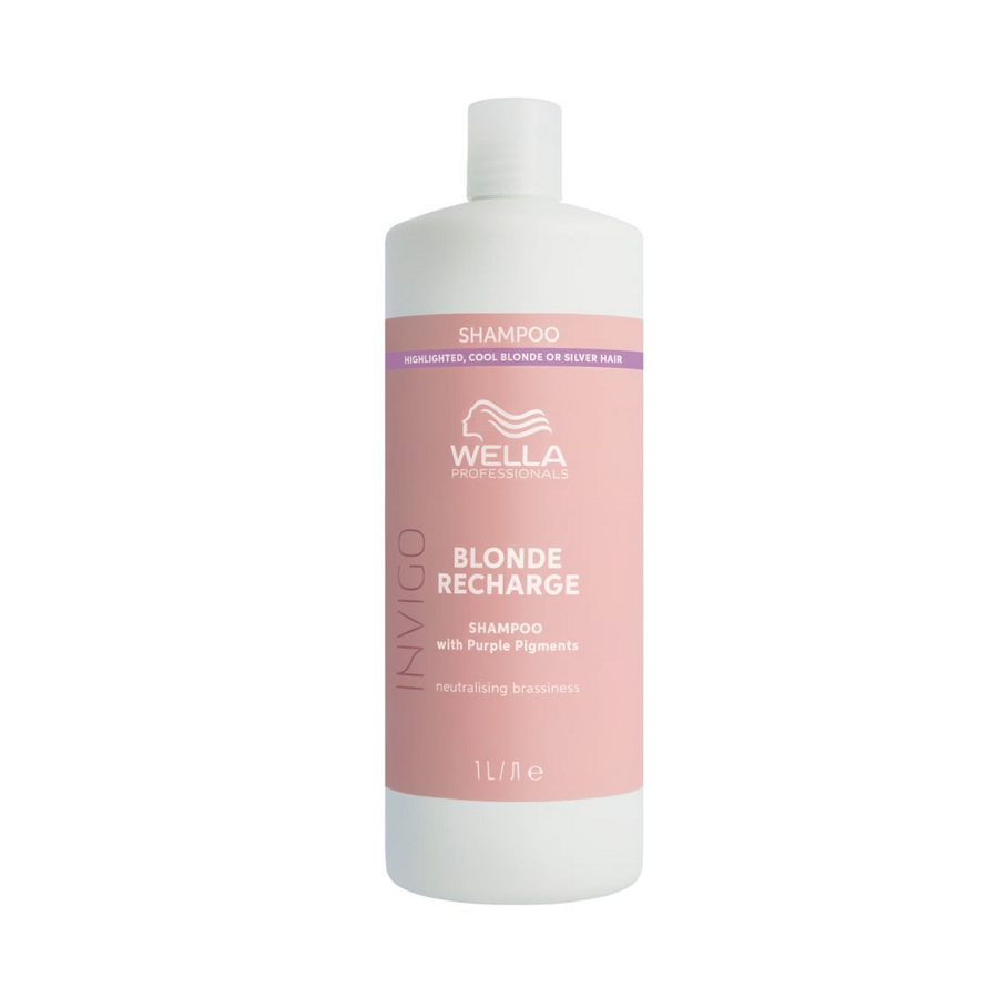 Wella Invigo Blonde Recharge Shampoo With Purple Pigments - Шампунь для мелированных, холодных светлых и седых волос 1000 мл