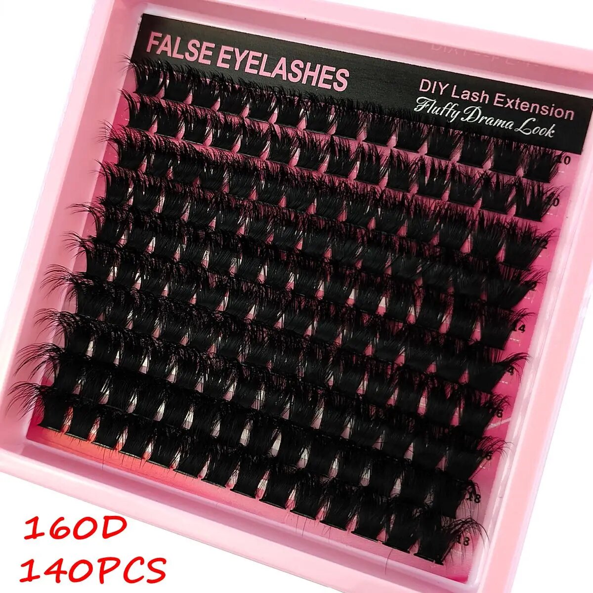 Пушистые ресницы-кластеры 160D, 10Rows, Curl: dd