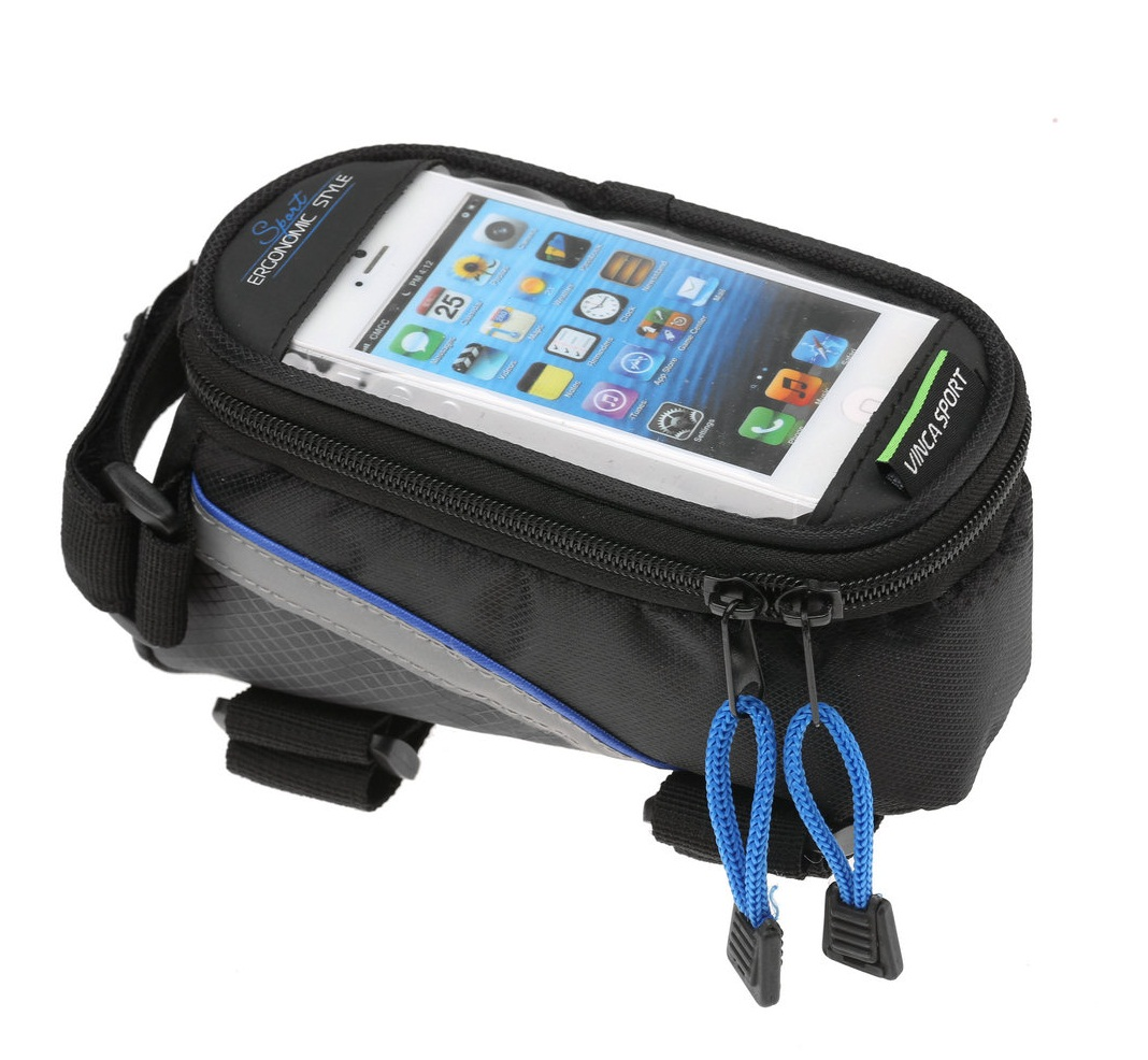 Бардачок на раму, Vinca Sport FB-07S, телефон 150х70мм, 180x85x85мм, сине-черный