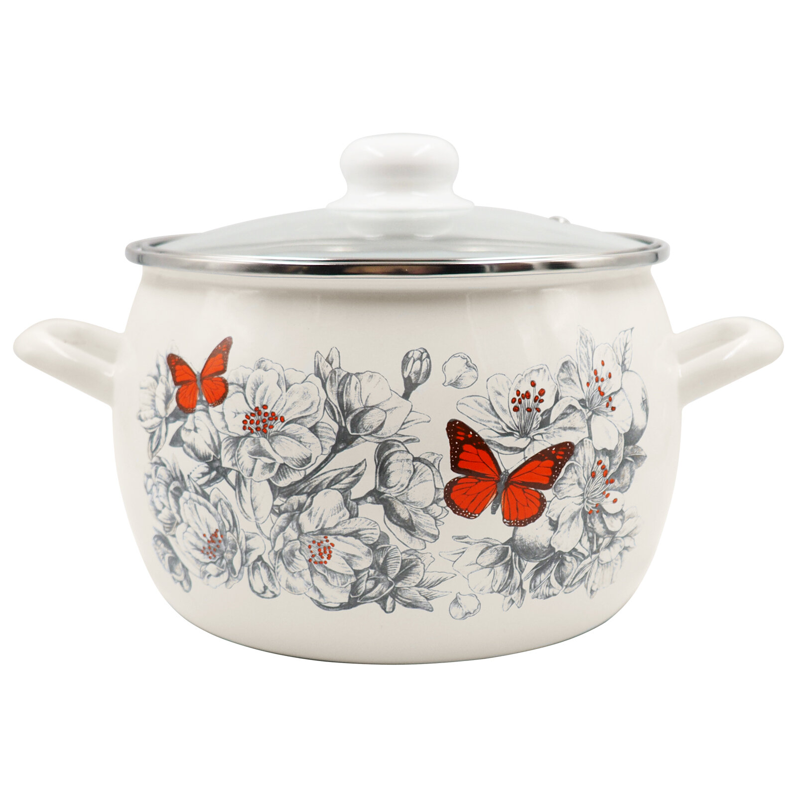 Кастрюля Лысьва Яблоневый цвет 3,5л 4213АП2/4Жм