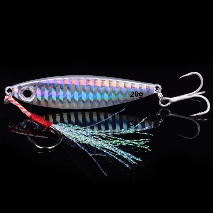 Shore Cast Metal Jig Spoon 7г 10г 15г 20г 30г 7g, D 2 hooks