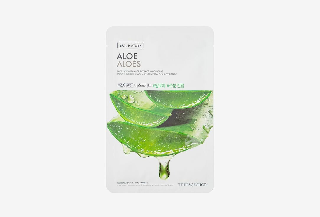 Успокаивающая тканевая маска для лица THE FACE SHOP Real nature aloe