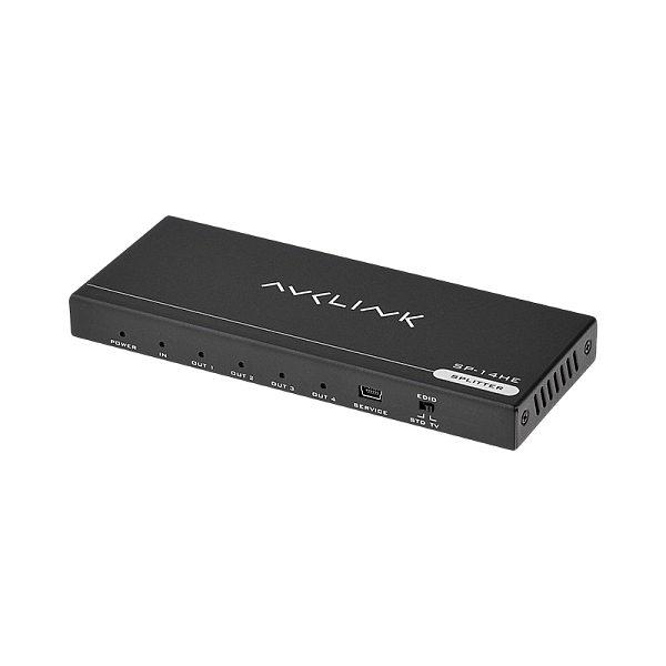 AVCLINK SP-14HE Усилитель-распределитель HDMI. Входы: 1 x HDMI. Выходы: 4 x HDMI. Максимальное разрешение: 4K@60Гц (4:4:4). Поддержка HDCP2.2 и HDR.