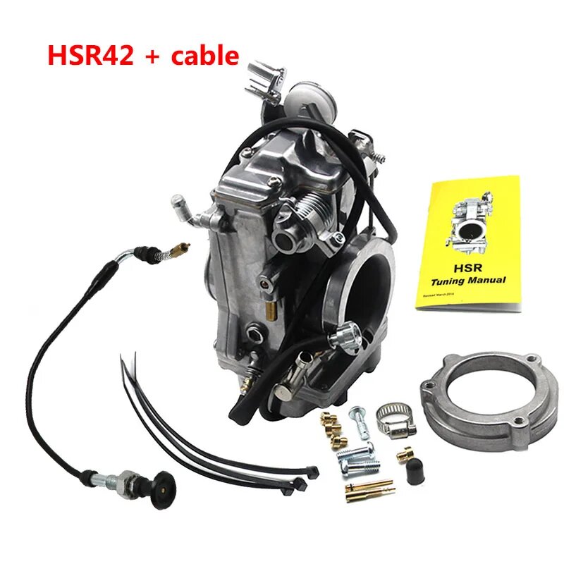 ZSDTRP HSR42 HSR45 HSR48 насос ускорителя Mikuni производительность Pumper Карбюратор Carb для Harley TM42 TM45 TM48 Белый, HSR42 with cable