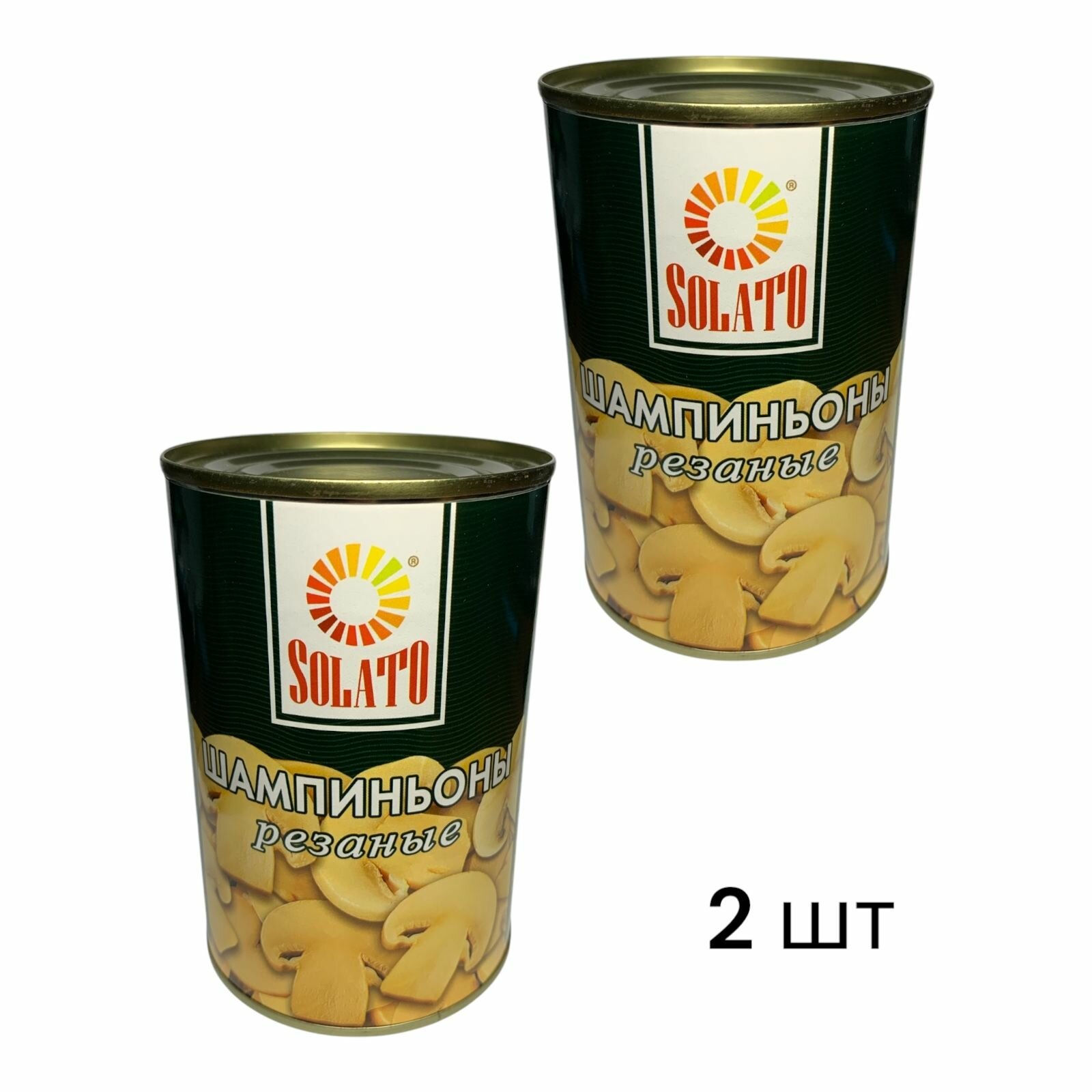 Шампиньоны резаные консервированные 425 мл 2 шт
