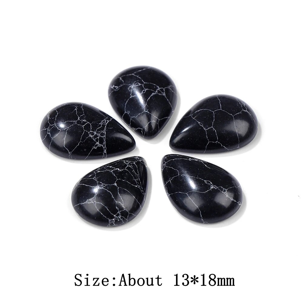 Кабошоны из натурального камня RISYF 10 штук Черный, 10 Pieces, 15. Turquoises