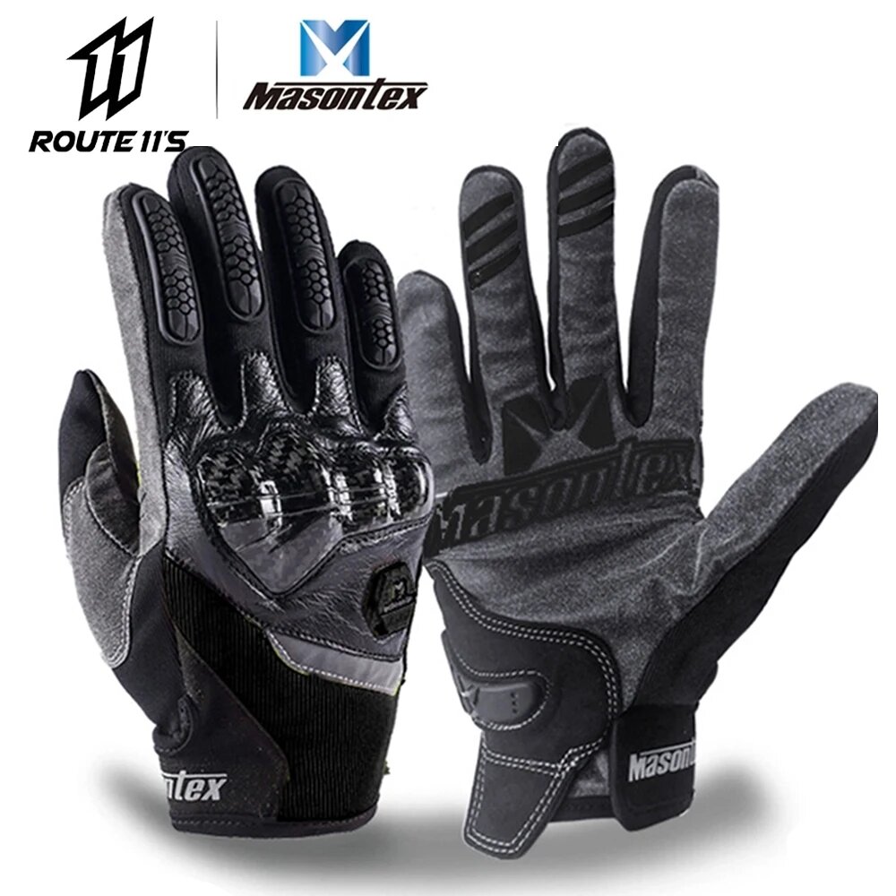 Мотоперчатки Masontex Route 11S, черные, XS, M30 Carbon Fiber BK
