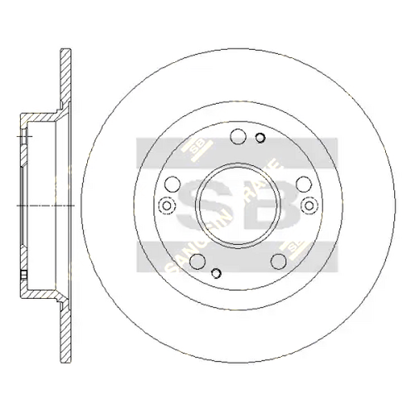 HI-Q SD4123 диск тормозной задний\ Honda (Хонда) Civic (Цивик) vII 1.3 / 1.4 / 1.8 / 2.2ctdi 06