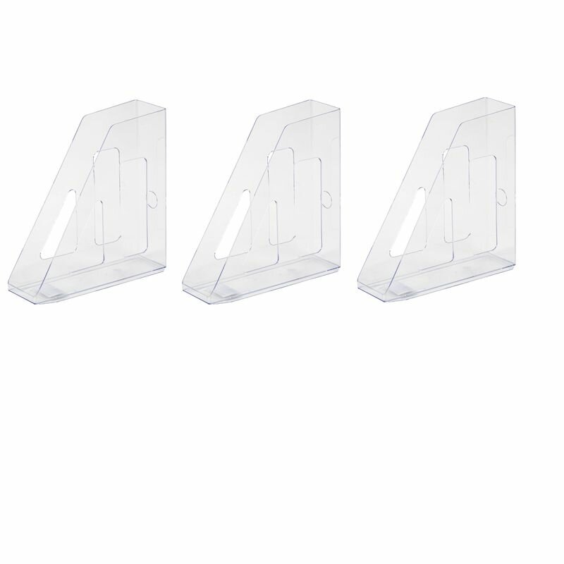 Attache Лоток для бумаг, вертикальный, 70 мм, прозрачный, 3 шт