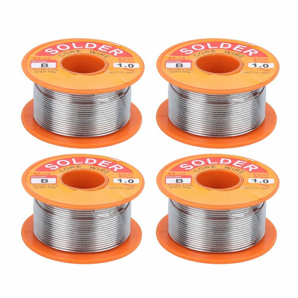 Шт, проволока с оловянным флюсом для пайки, сварка высокой чистоты, катушка без очистки, 50 г, 1 мм