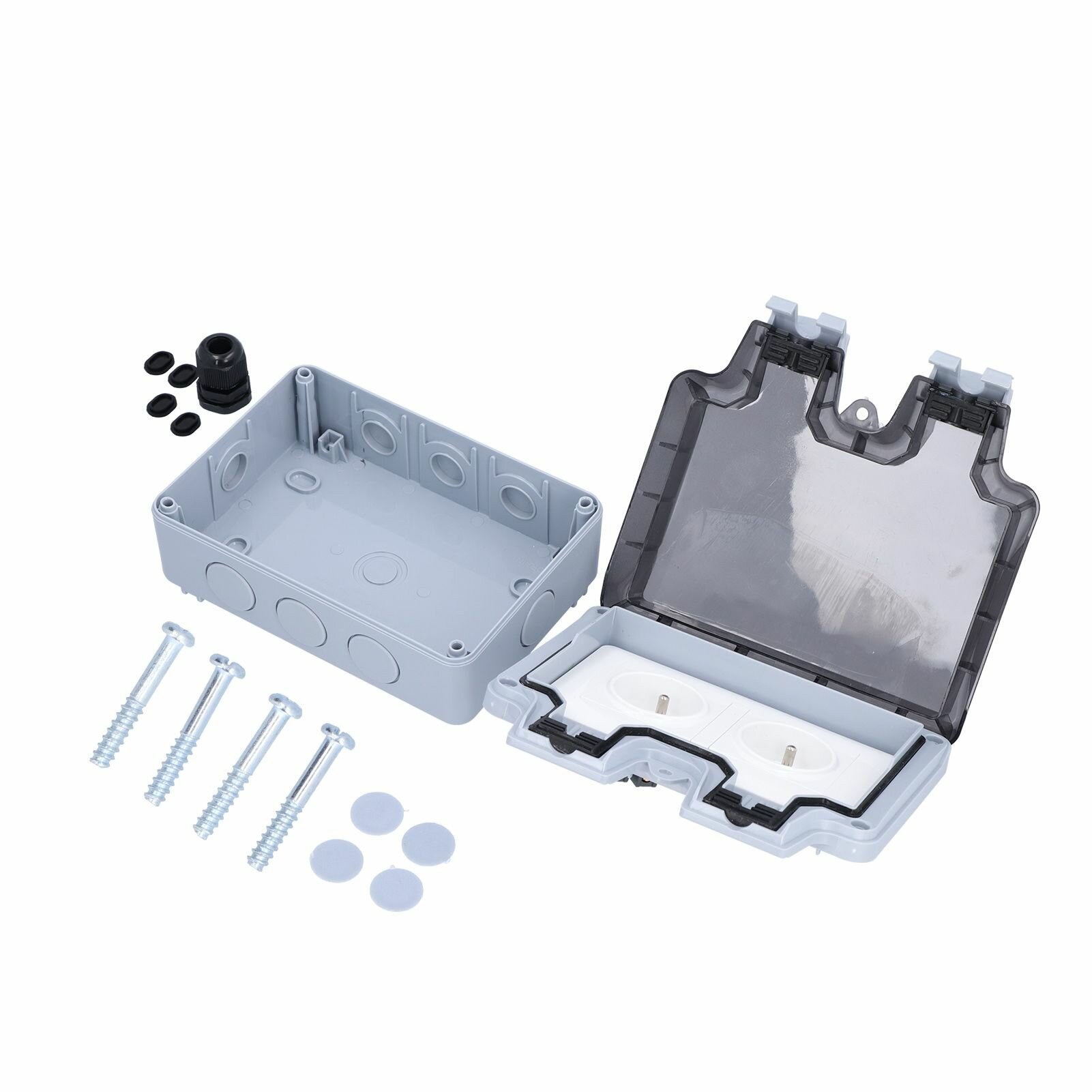 Водонепроницаемая розетка европейского стандарта, двойная мощность, защищенный от атмосферных воздействий, дизайн навесного замка, французская двойная водонепроницаемая розетка, 250 В, 16 А