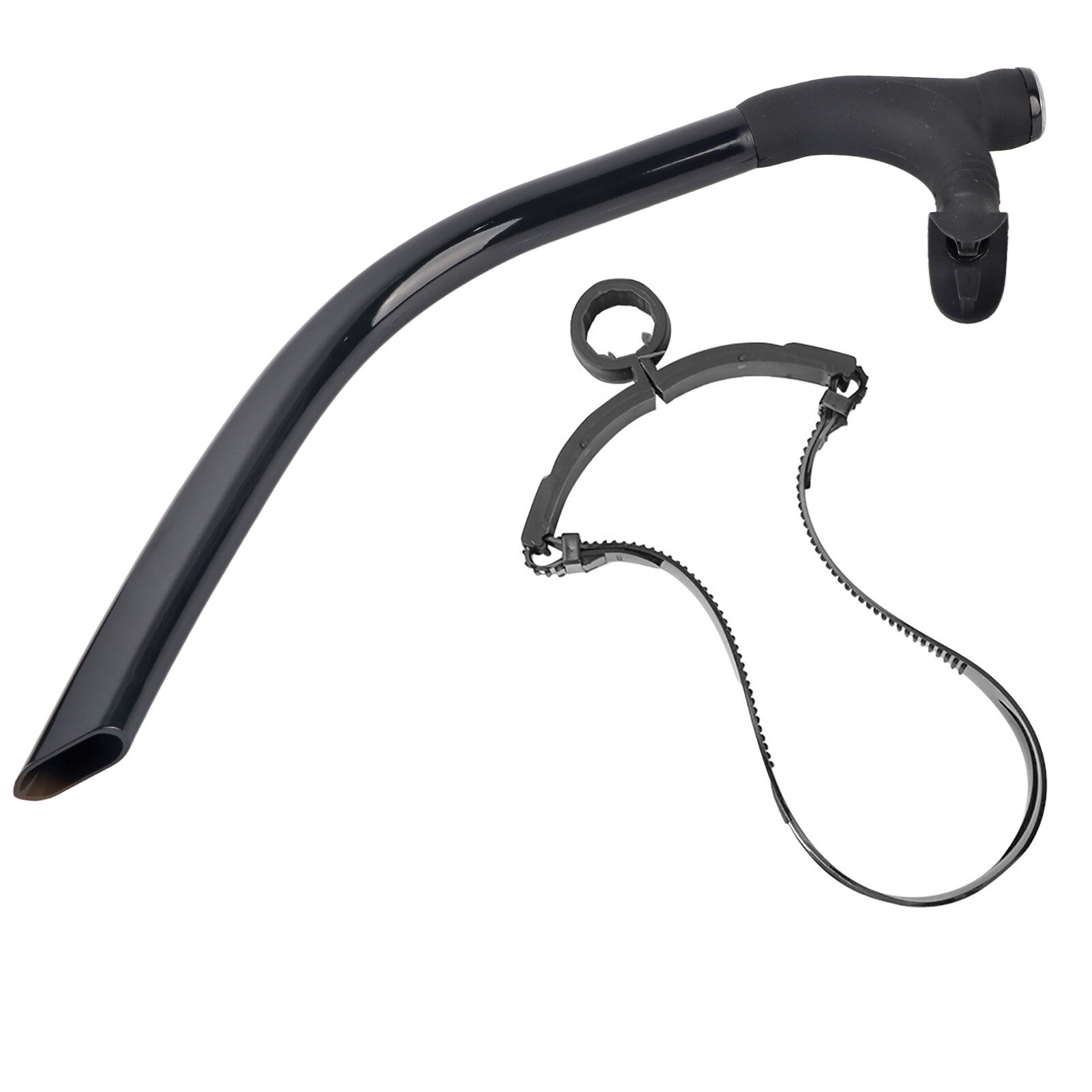 Silicone Swimming Front Breathing Tube Training Professional Adults Snorkel Diving Tube(Black)