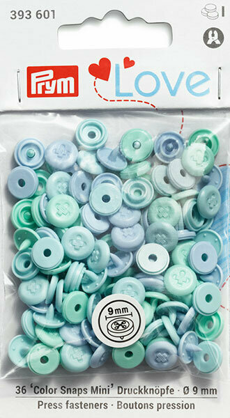Серия "Prym Love" - Набор кнопок "Color Snaps Mini" с имитацией стежка, диаметр 9мм, Prym, 393601