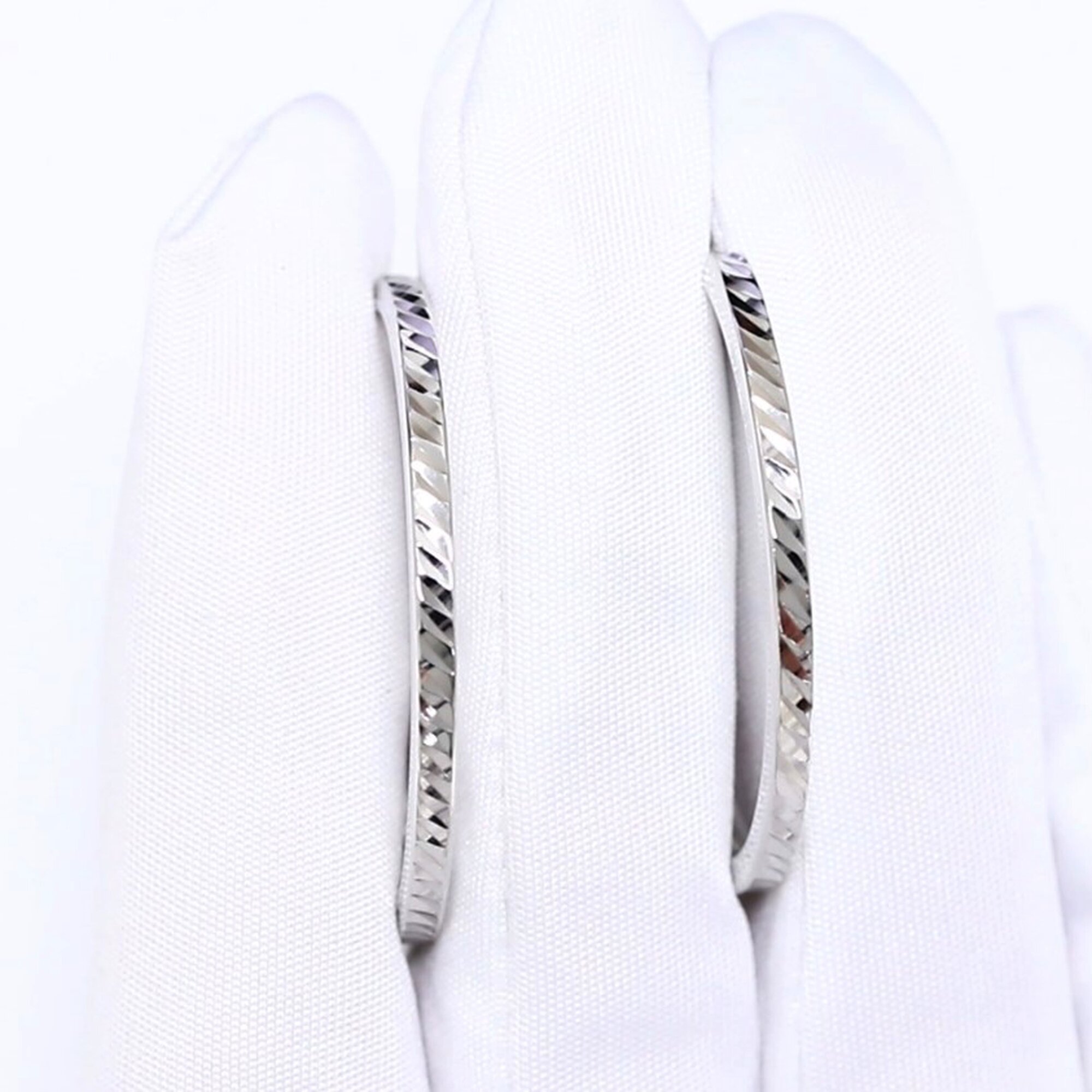 Серьги конго, серебро, 925 проба, родирование