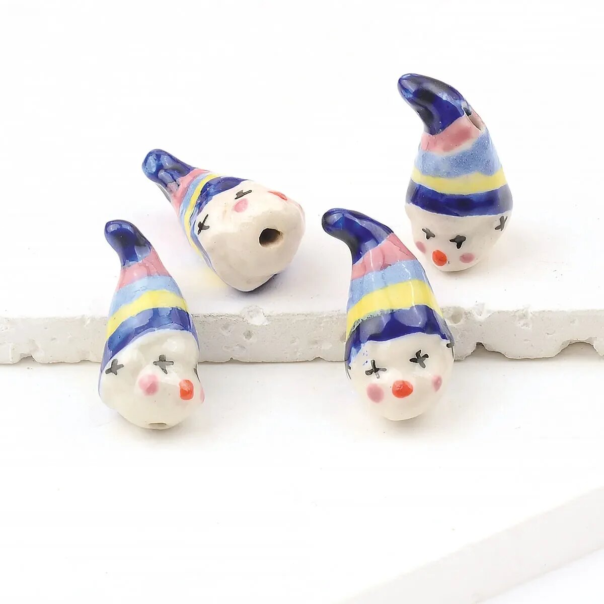 Керамические бусины животные 5 шт. TC881-Blue