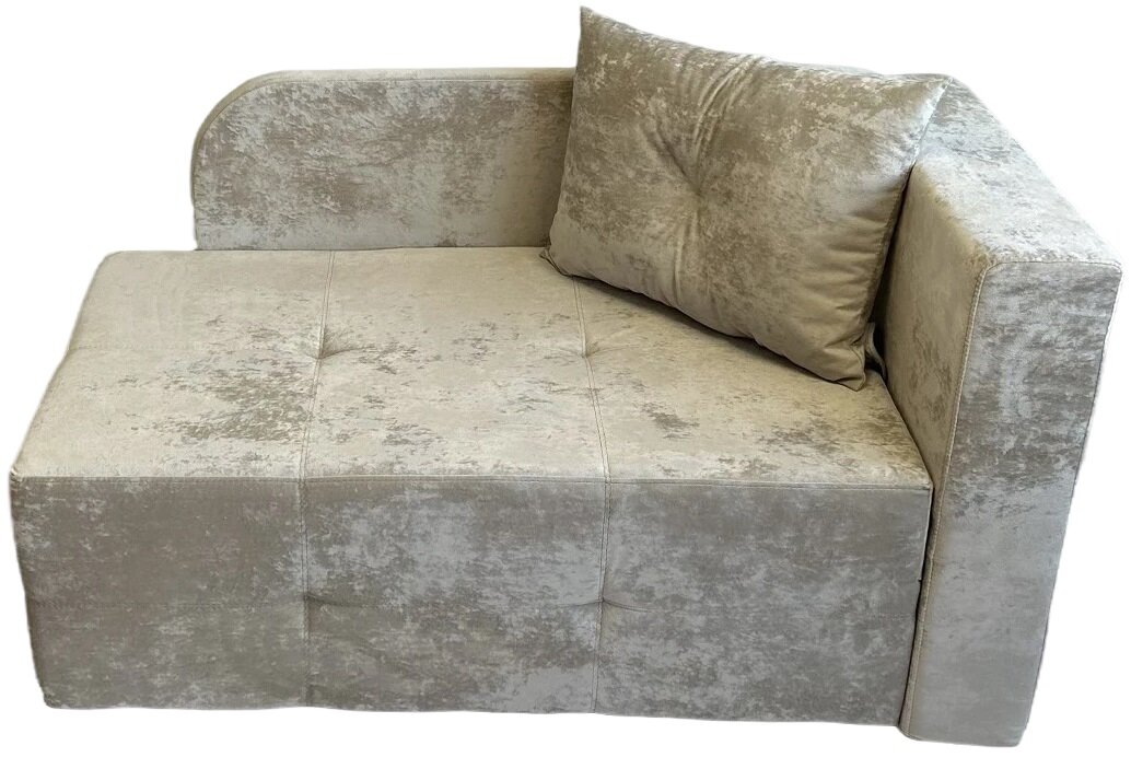 Диван тахта с ящиком StylChairs Дарья (Правый), велюр CRUSH бежевый