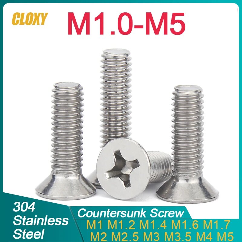 CLOXY Болты из нержавеющей стали 304 M2-M5 3-50 мм M2.0 (50pcs), 20mm