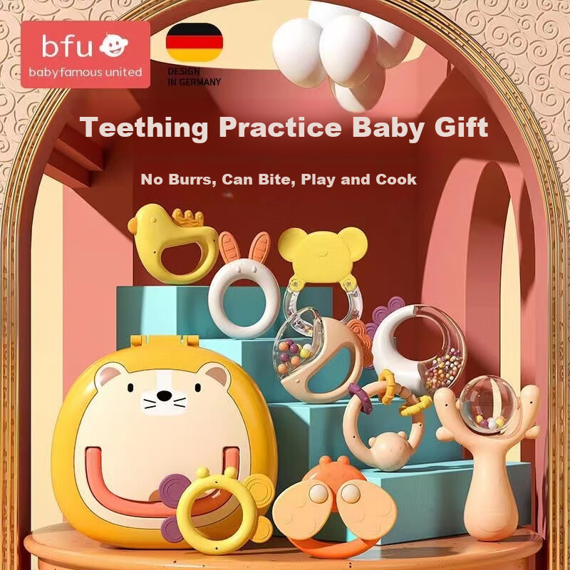 BFUBFU Baby Toys, Rattle, Newborn Gift Box, Teether, Soothing Grip Toys, 0-1 Year Old Infant, New Year Gift