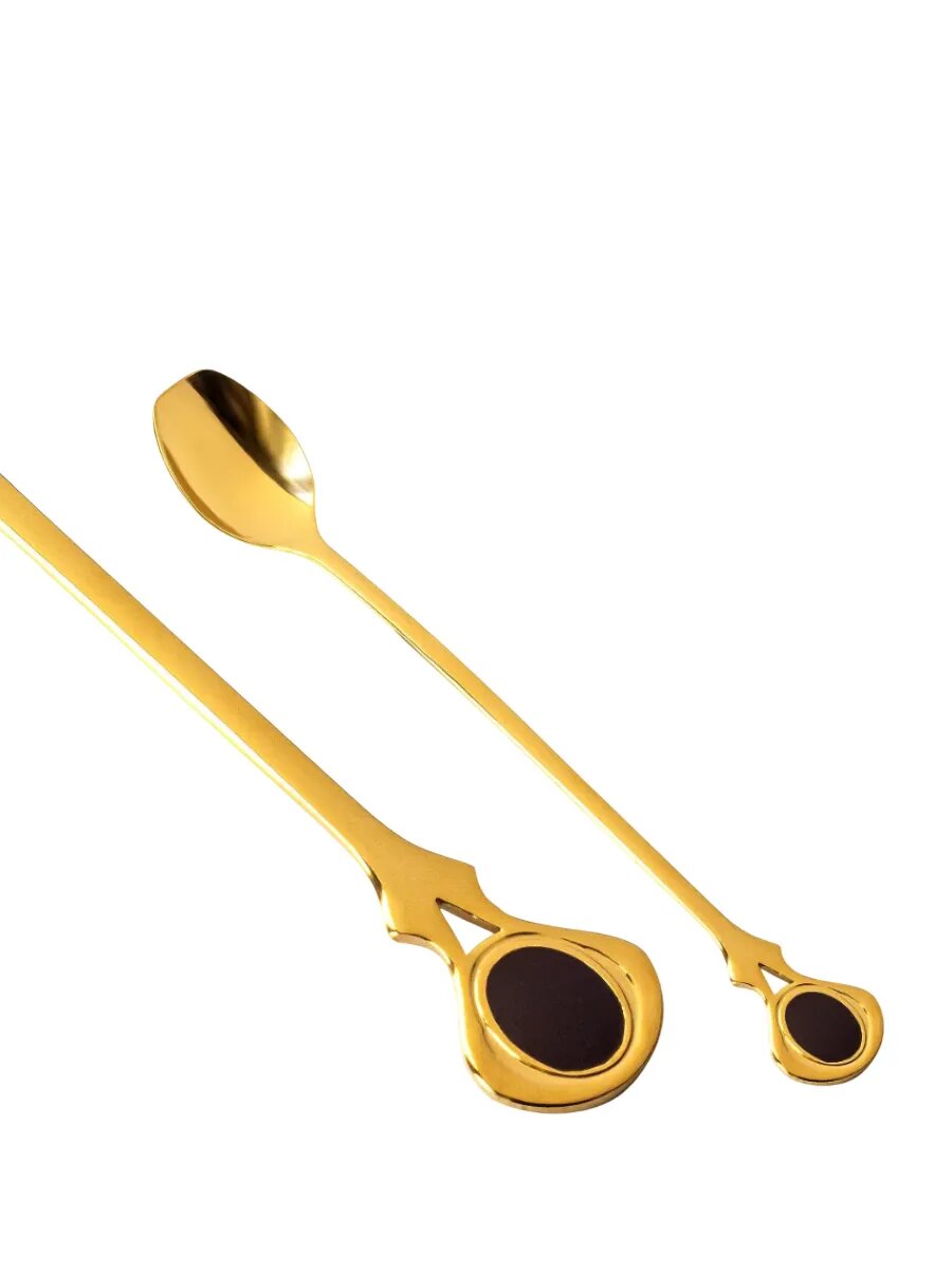 Ложка кофейная TimA, нержавеющая сталь, длина 18см, античное золото