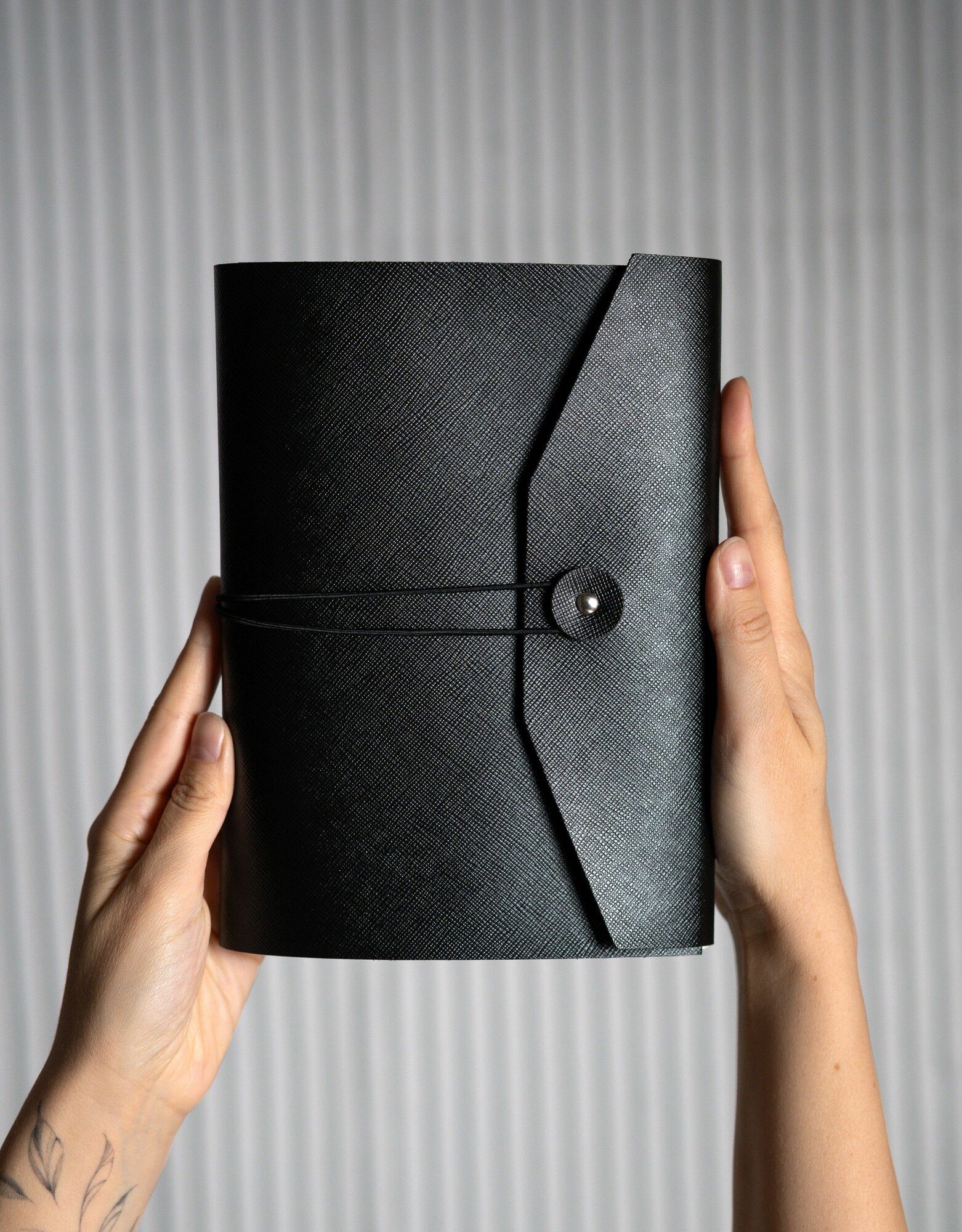 Ежедневник недатированный А5 из натуральной кожи, кожаный планер на кольцах со сменными блоками, 90 листов