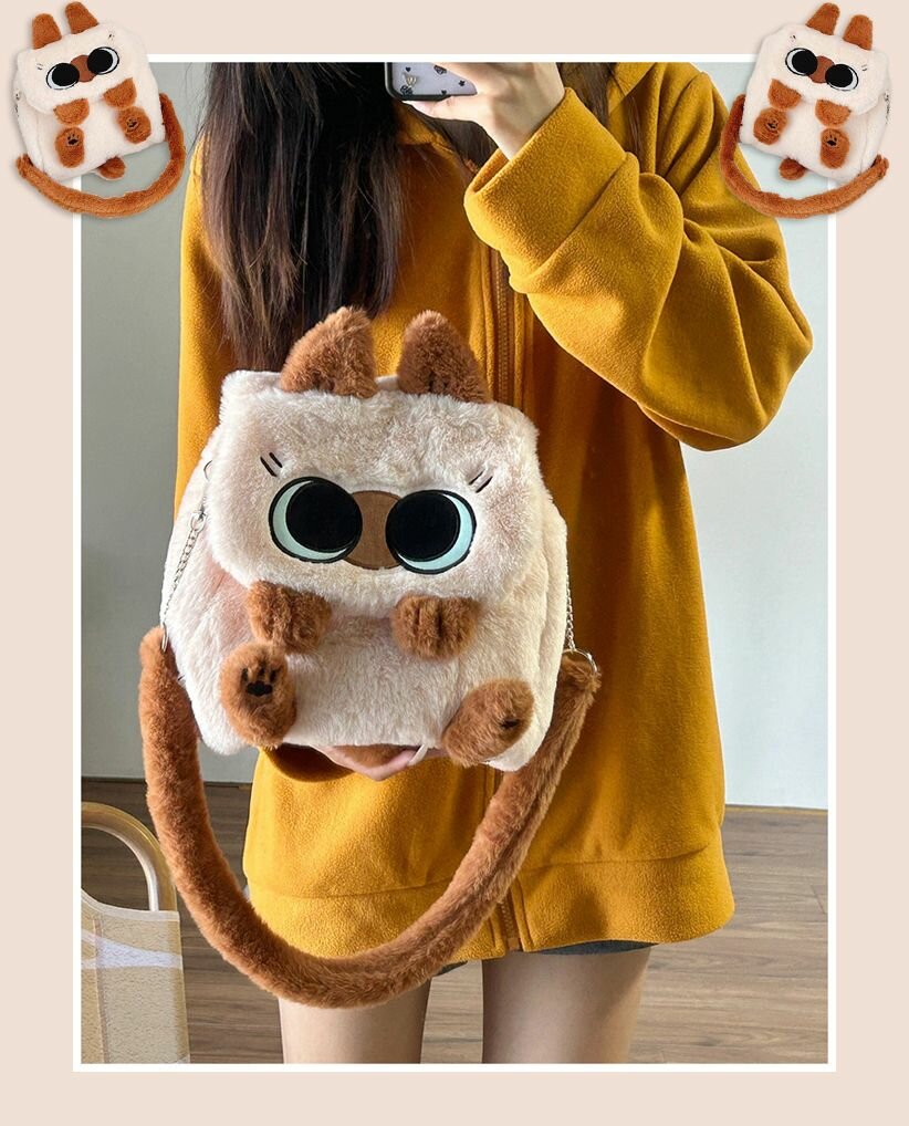 Мультяшный рюкзак, плюшевый рюкзак, кошка, Подарок на День защиты детей, девочка