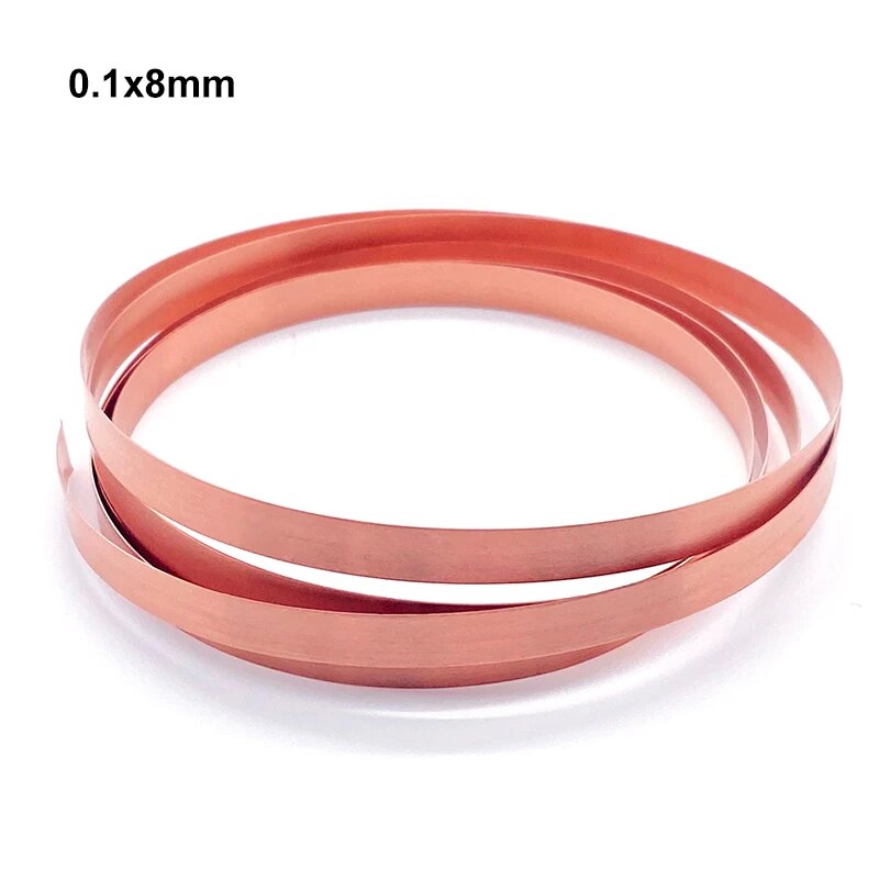 Медная полоса T2 для сварки аккумуляторов 18650/21700 CU 0.1x8mm, 2M