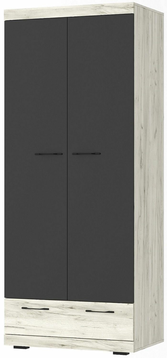 Соната Шкаф ШС-900 Крафт белый-Антрацит + соната Полки в шкаф ШС-900 Крафт белый (Памир)