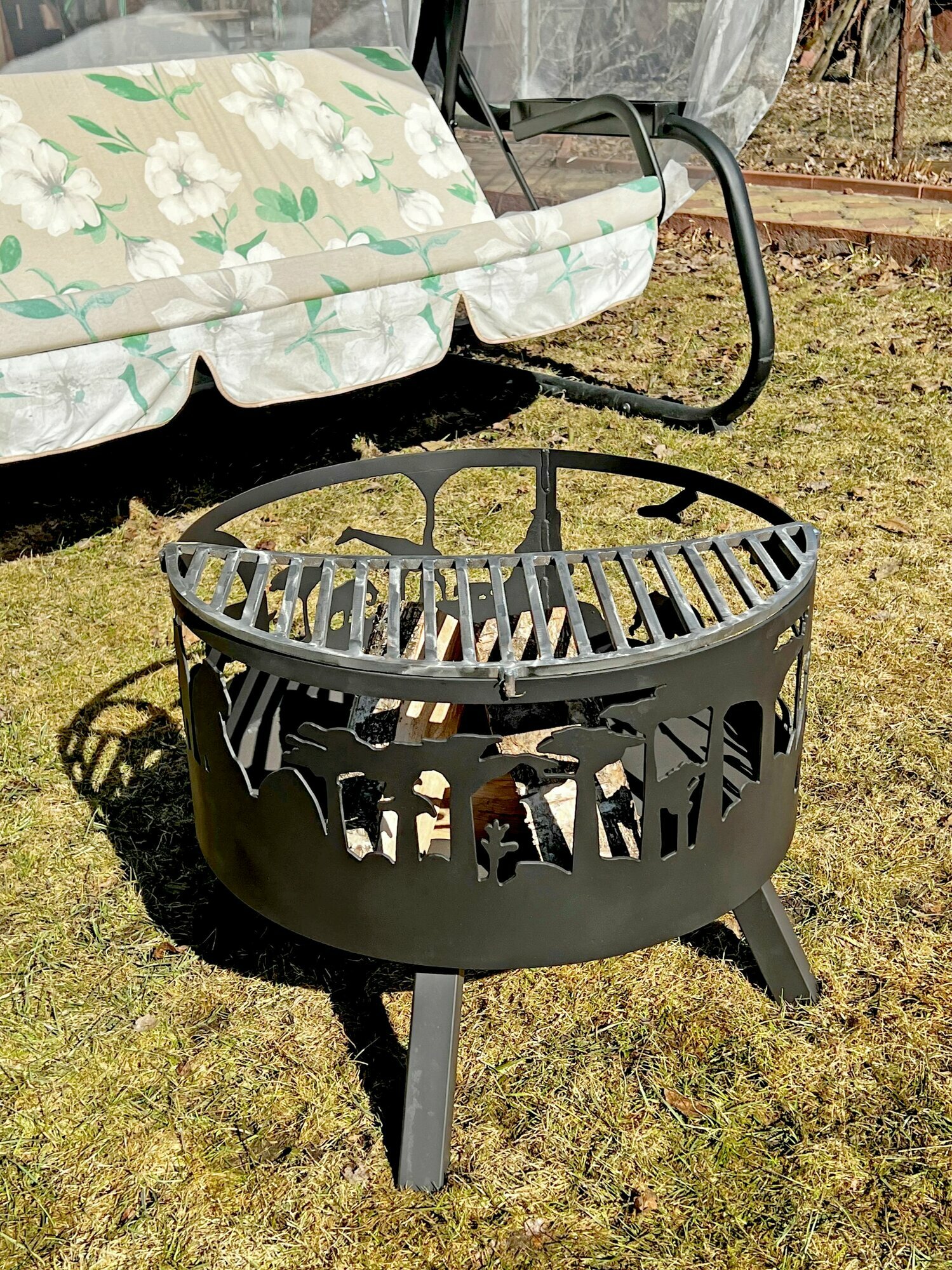 Костровая чаша Сафари+Решетка Гриль 60 см 0,3 см